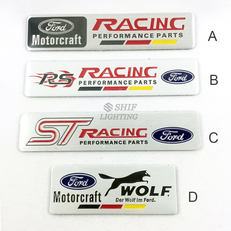 1 x Aluminum Ford ST RS Racing Wolf Logo Car Emblem Sticker | Shopee ...