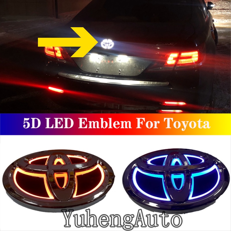 5D Car Front Emblem Logo Light Sticker Auto Rear LED Badge Decal for ...