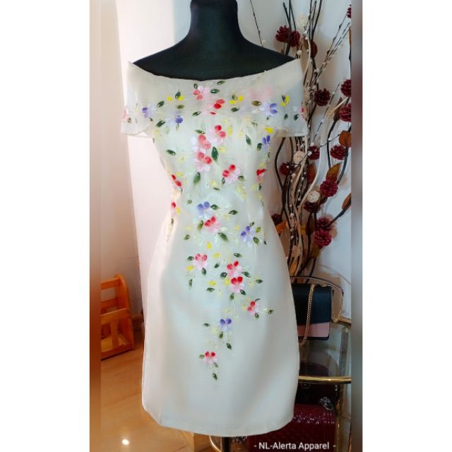 MODERN FILIPINIANA OFF SHOULDER HANDPAINTED HIGH QUALITY LADY DRESS ...