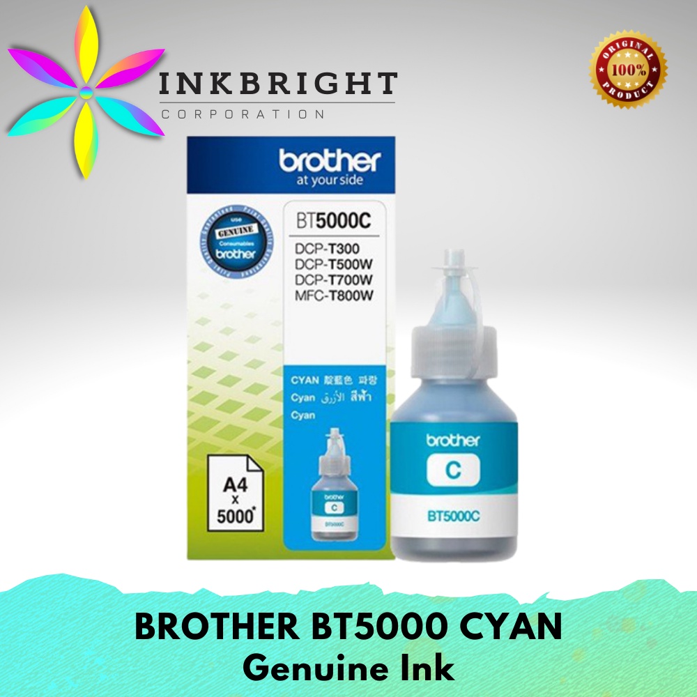 Original Brother BT5000 Ink Cyan (BT5000C) - FOR PRINTER DCP T310 T510W ...