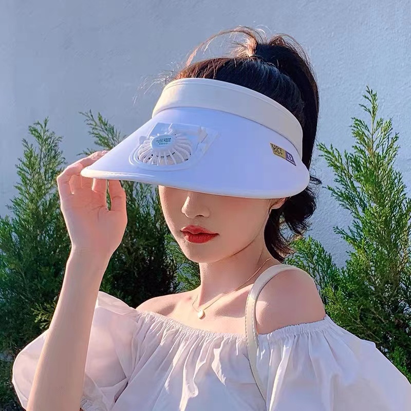 Summer hat with rechargeable fan nice cute design cooling fan hat ...