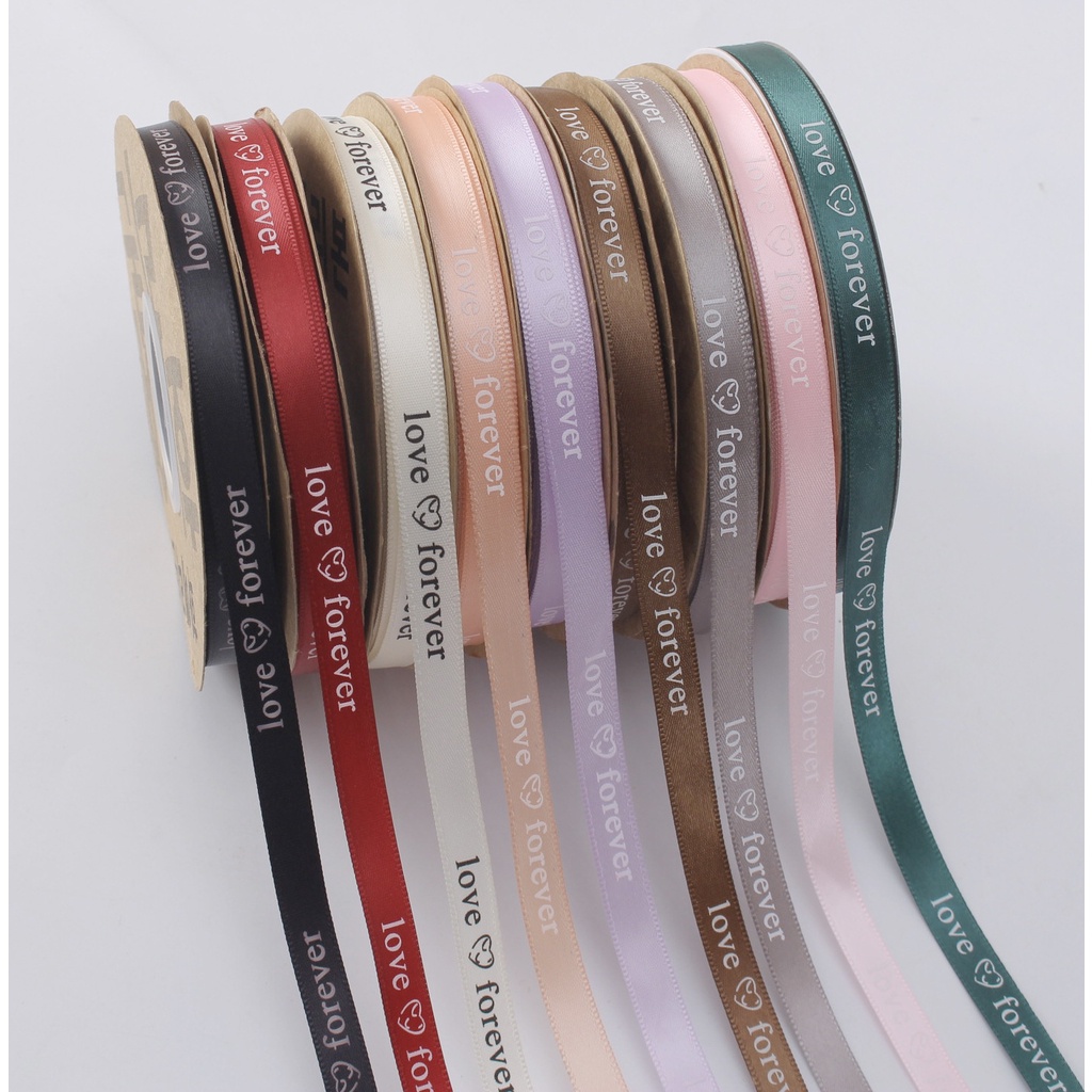 Love Forever English Letter Silk Ribbon 1cm x 45m, English letter ...