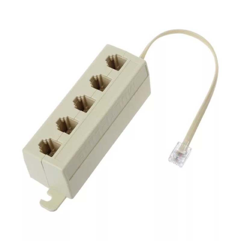 RJ11 5 Way 6P4C Telephone Line Male to Splitter Connector Extender ...