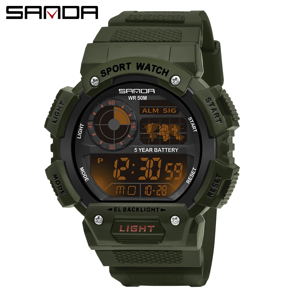 Original Sanda Military Sports Waterproof Digital Watch for Men's ...