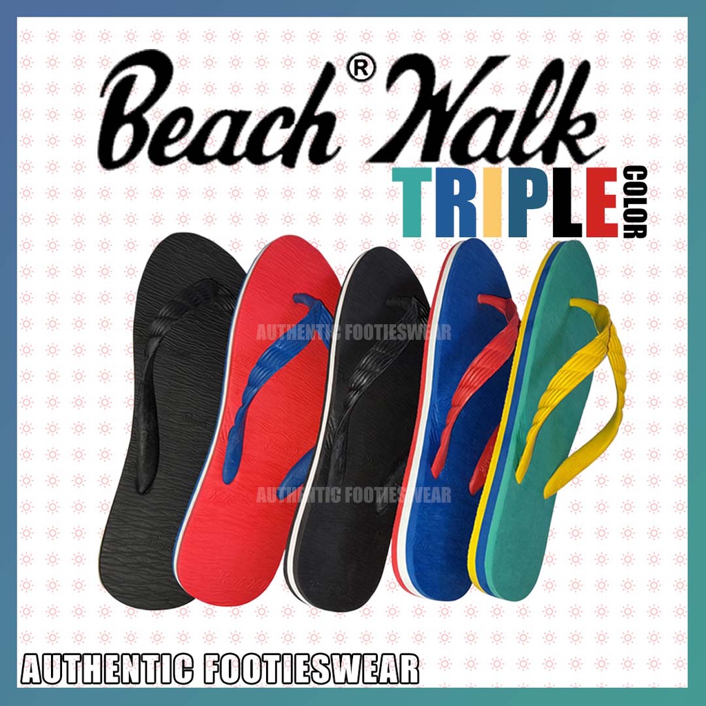 BEACHWALK Original TRIPLE COLOR Rubber Slippers for Men and Women ...