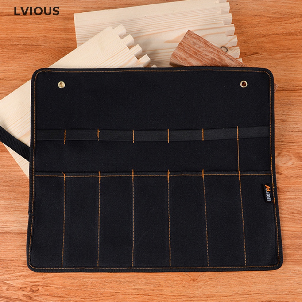 Lvious Chisel Carrying Case Canvas Pocket Tool Roll Holder Wrench Pouch