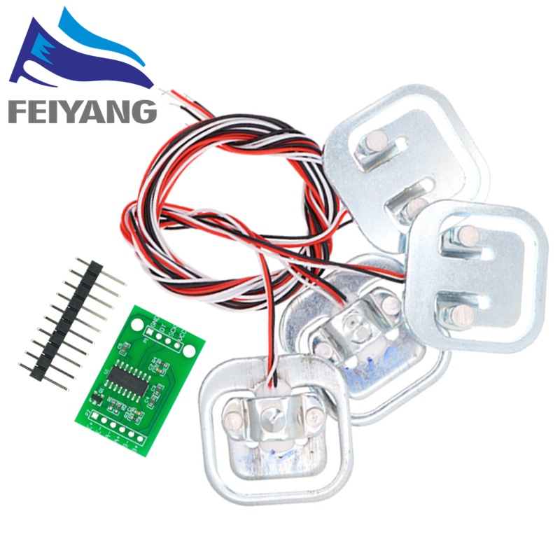 4pcs 50kg Human Scale Load Cells & HX711 AD Kit Resistance Strain ...