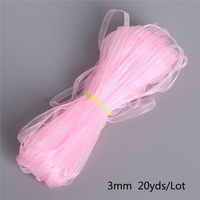 20 Yards 3mm Organza Ribbons Apparel Sewing Fabric DIY Handmade Gift ...
