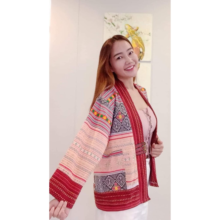 Large Size Coat Chubby Girl Native Decorated With Karen Border. Lanna ...