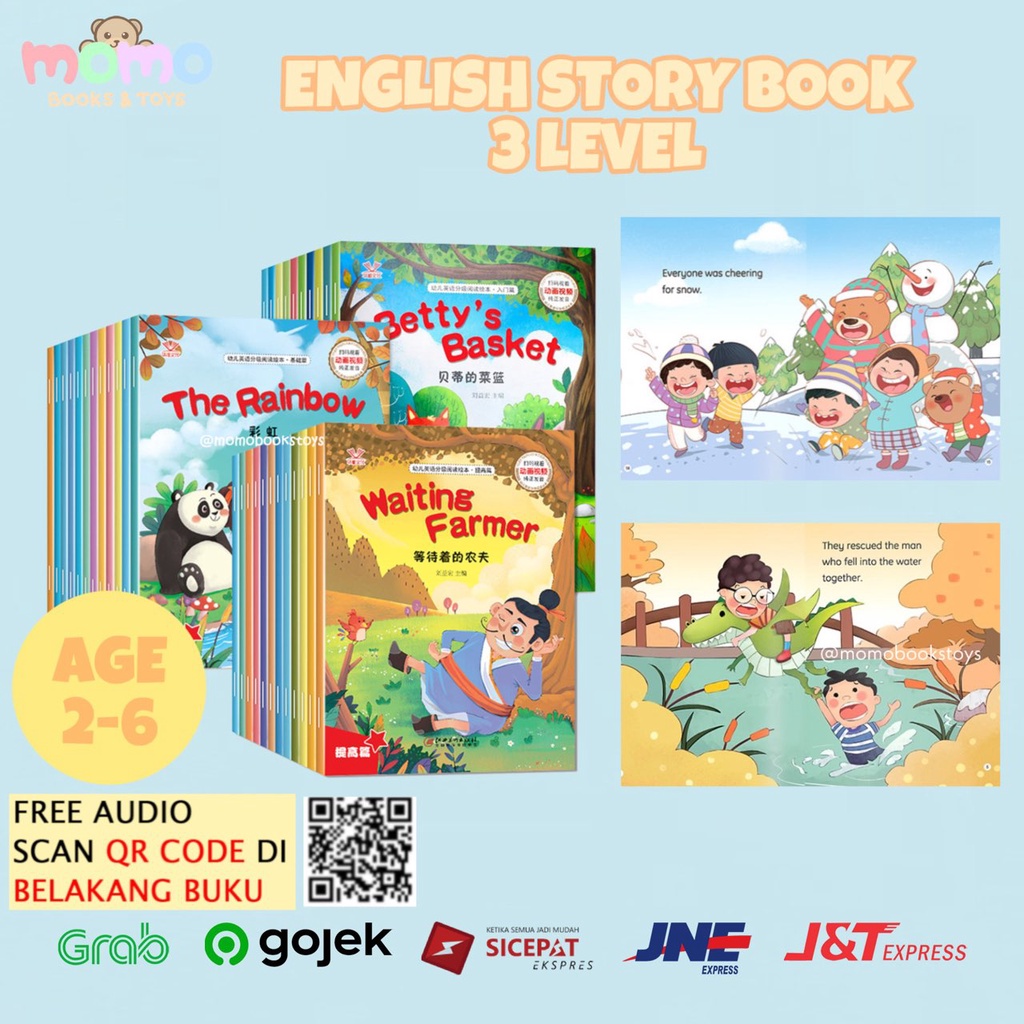 [MOMO] Contains 3-books Of English Children's Story (Scan QR CODE ...