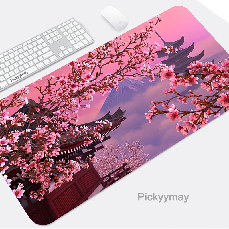 Cherry Blossoms Sakura Mousepad Gaming Accessories Art Large Mouse Pad ...