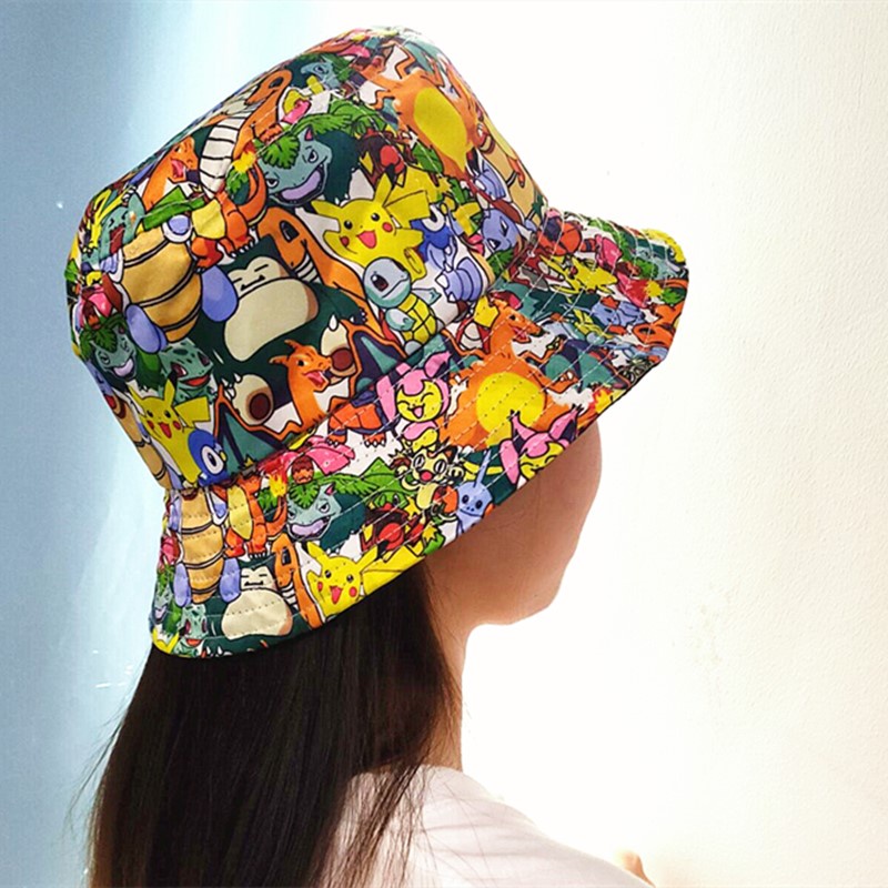 Anime Pokemon Fisherman Cap Pikachu Bucket Hat Pokemon Cosplay Hip Hop ...