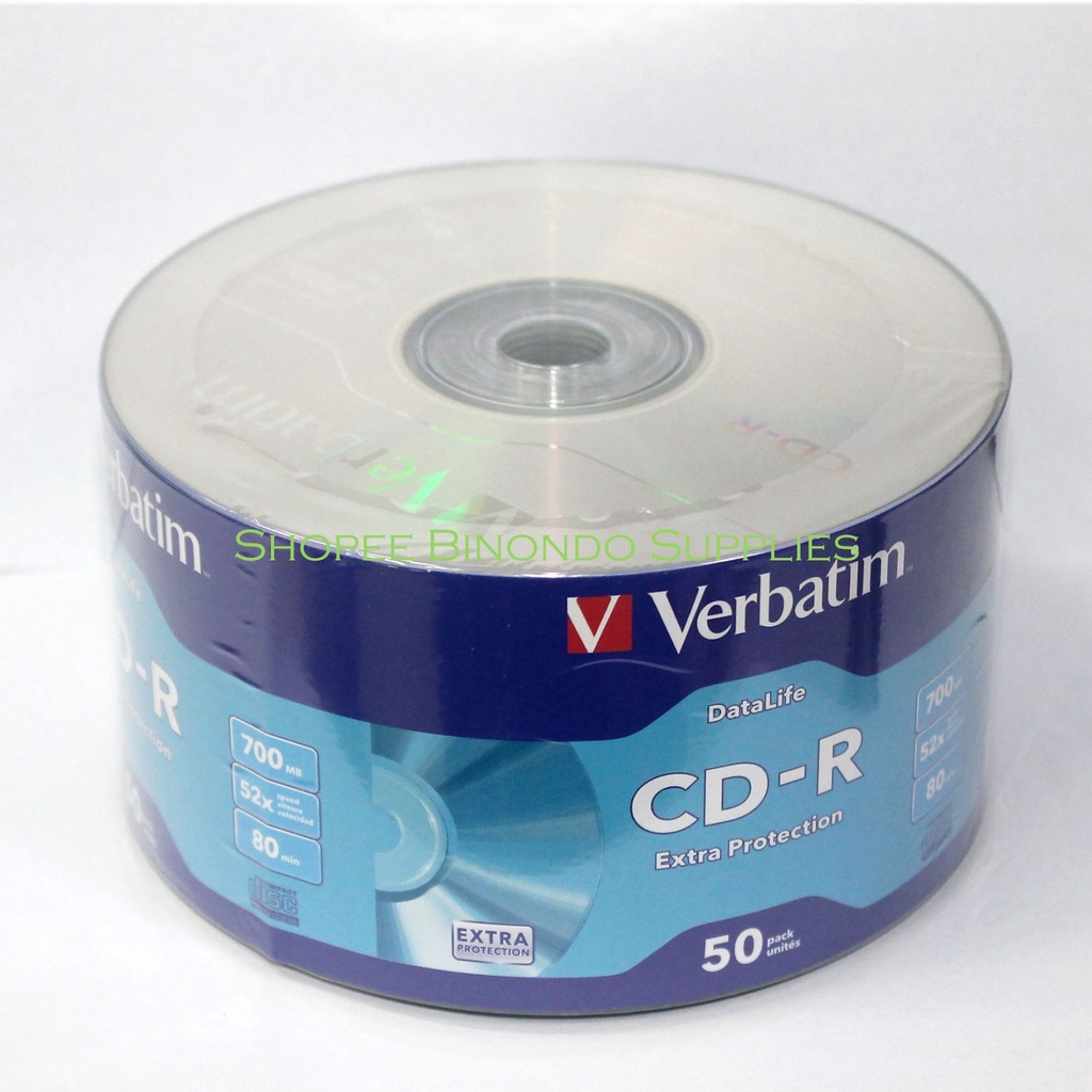 Verbatim CD-R 700MB 52x Blank CD 50 pieces | Shopee Philippines