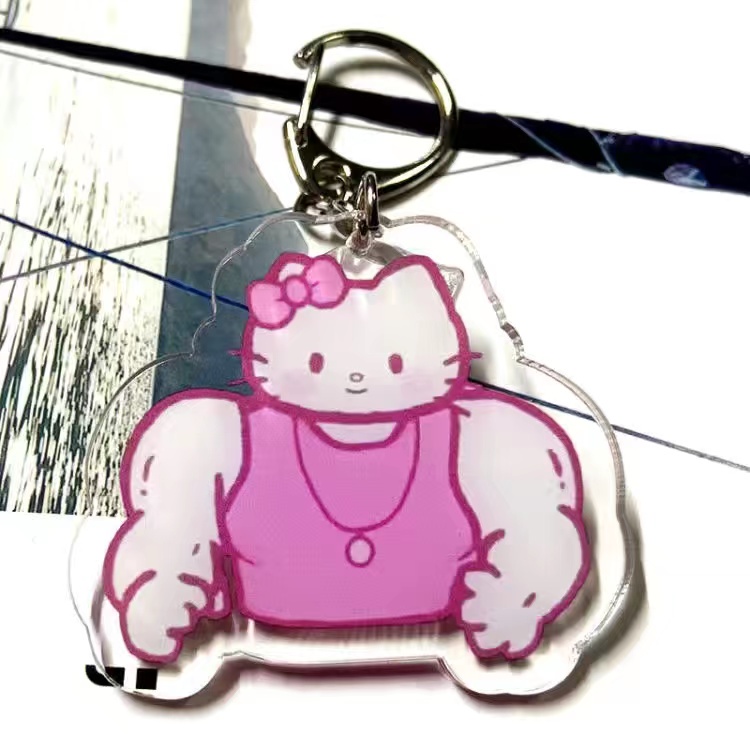 Steve Cute Muscle Sanrio Keychain Macho Melody Kuromi Jade Dog Fitness ...