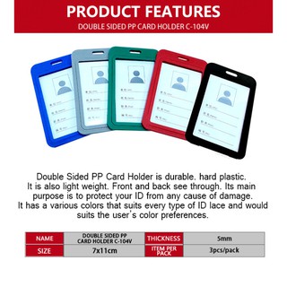 QUAFF Double Sided ID Holder Jacket Protector Case Vertical for Cards ...