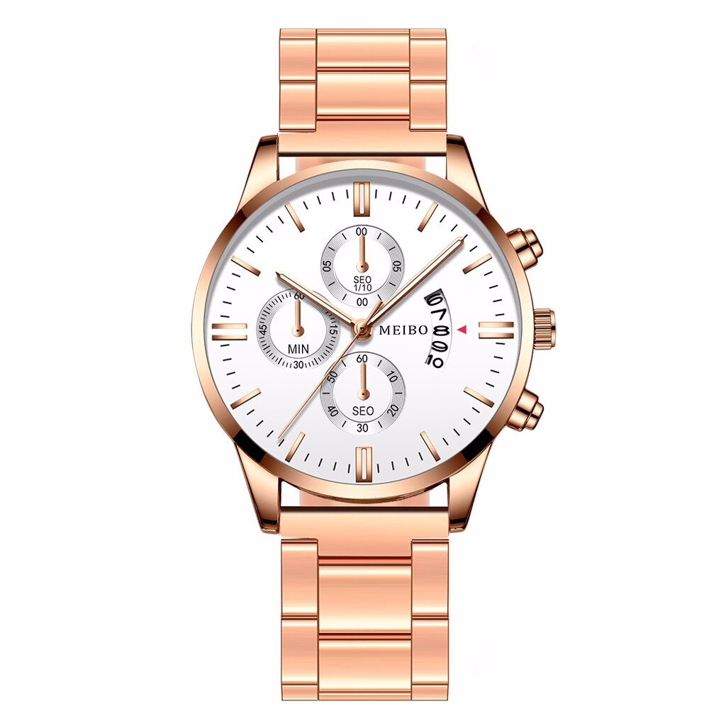 Men Stainless Steel Business Watch With Calendar Luxury Men Sport Watch ...