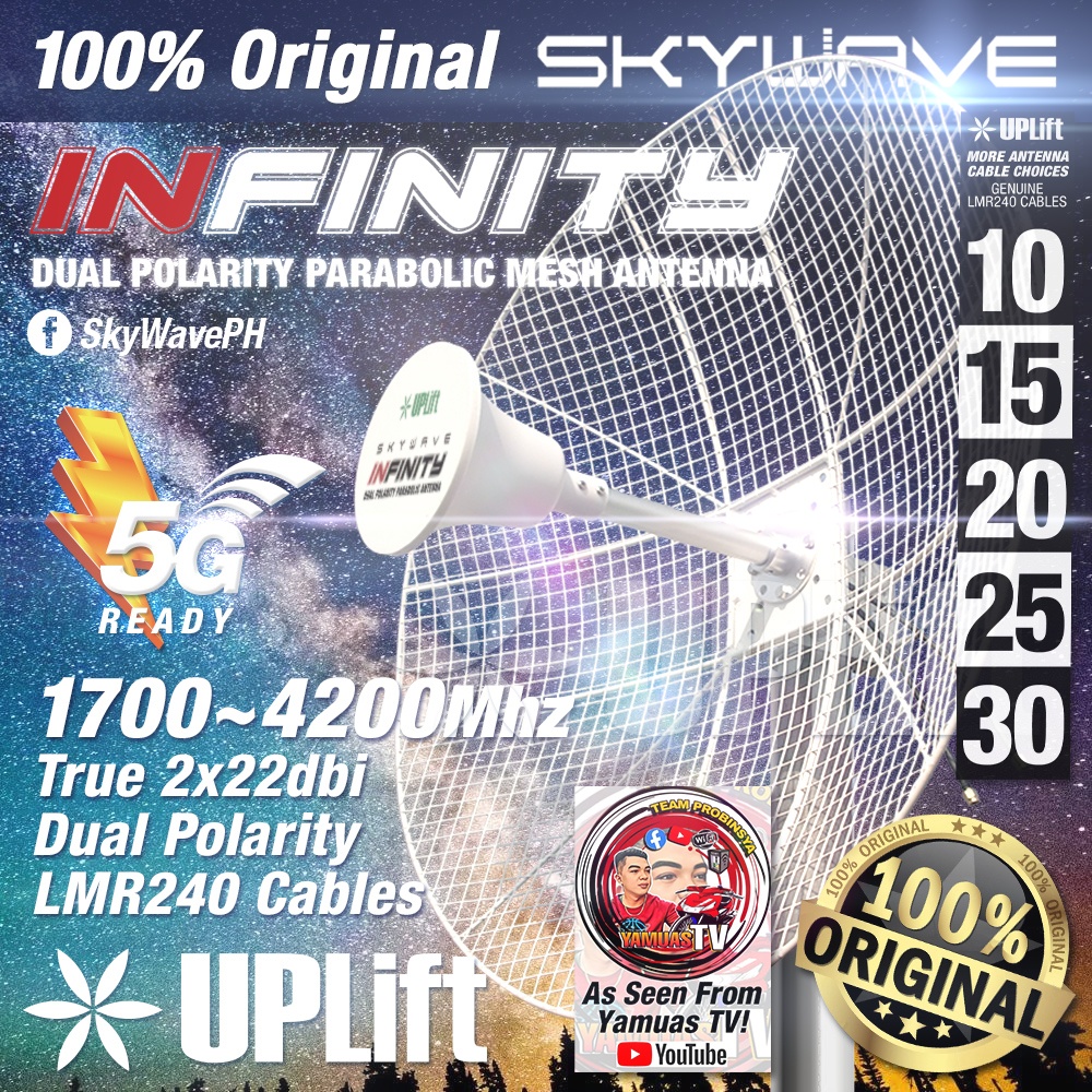 UPLift SkyWave Infinity Hyperbolic Antenna V1 V2 5G-Ready 44dbi Wifi ...