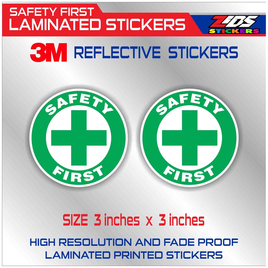 safety first logo 3M reflective stickers for car, motorcycle, safety ...