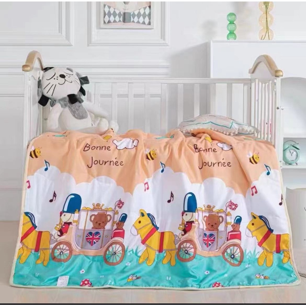 Children's Summer Cool Quilt Baby Nap Air Conditioning Kindergarten Blanket Thin Quil | Shopee ...