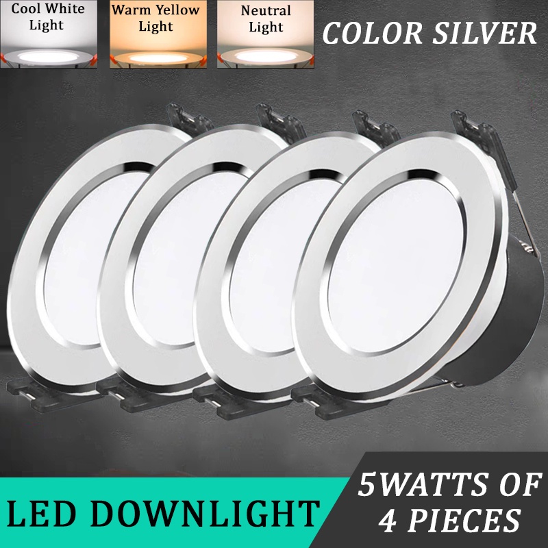 4 Pieces Of 5 watts Pin LED Light Downlight Tri color 220v Recessed ...