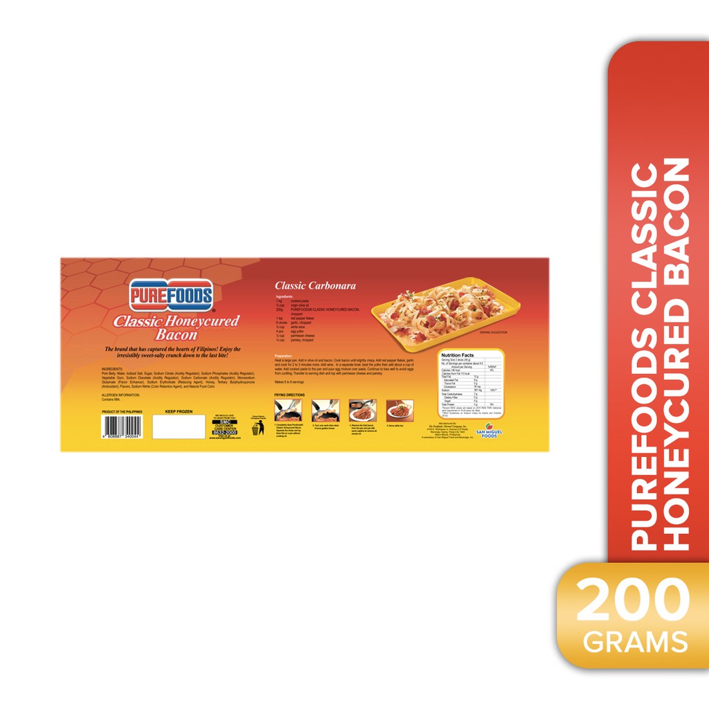 Purefoods Honeycured Bacon 200G | Shopee Philippines