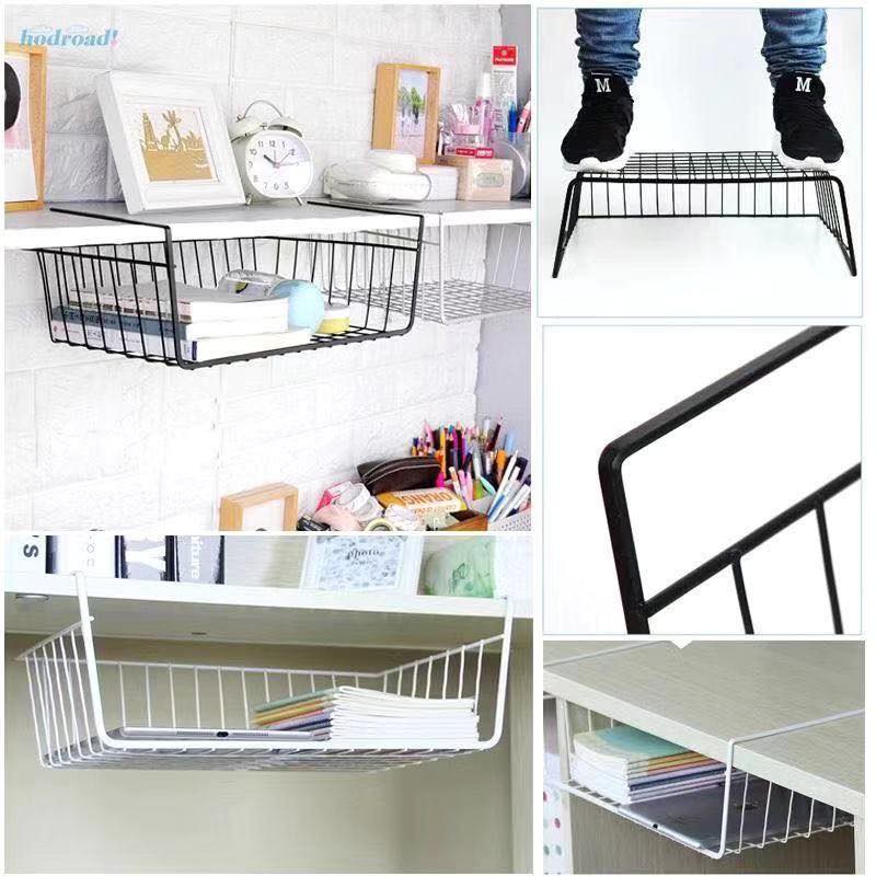 Under Shelf Table Storage Basket Rack Desk Wire Cabinet Hanging Rack ...