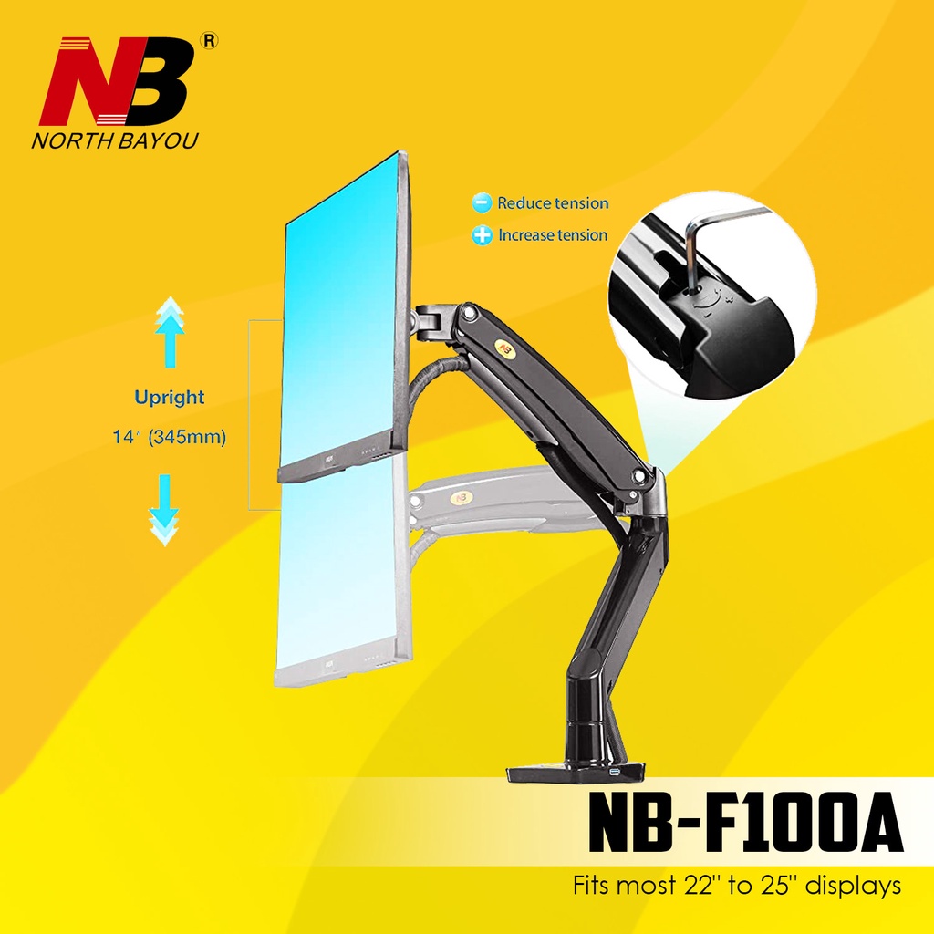 NORTH BAYOU NB F100A Monitor Desk Mounts (Fits screen size 22"-35 ...