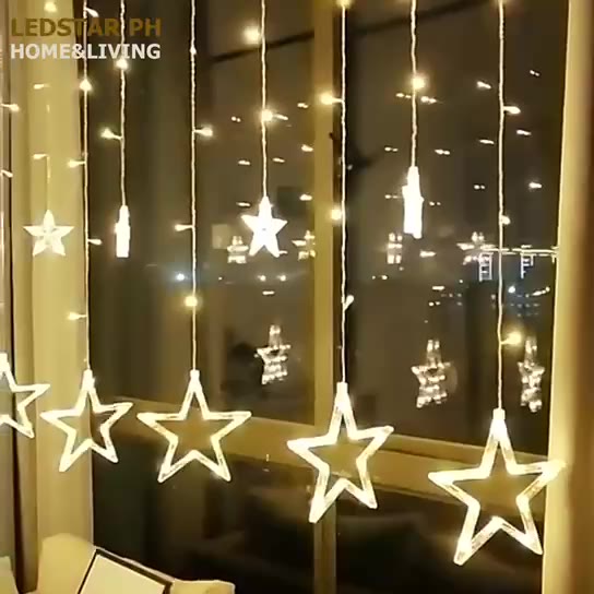 Led Curtain String Lights Window Curtain Lights with 8 Flashing Modes ...