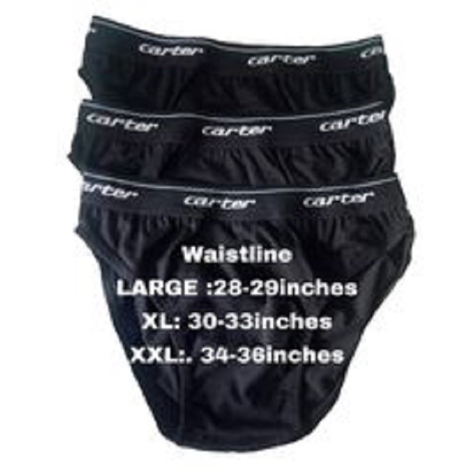 CARTER Black Cotton Men's Brief 3 in 1 Pack | Shopee Philippines