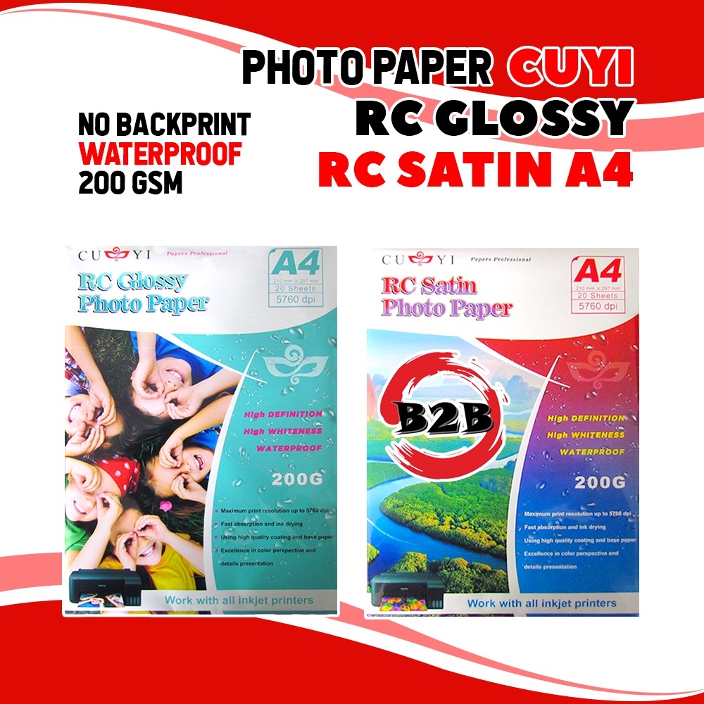Cuyi 200gsm RC Waterproof glossy & satin photo paper inkjet photo paper ...