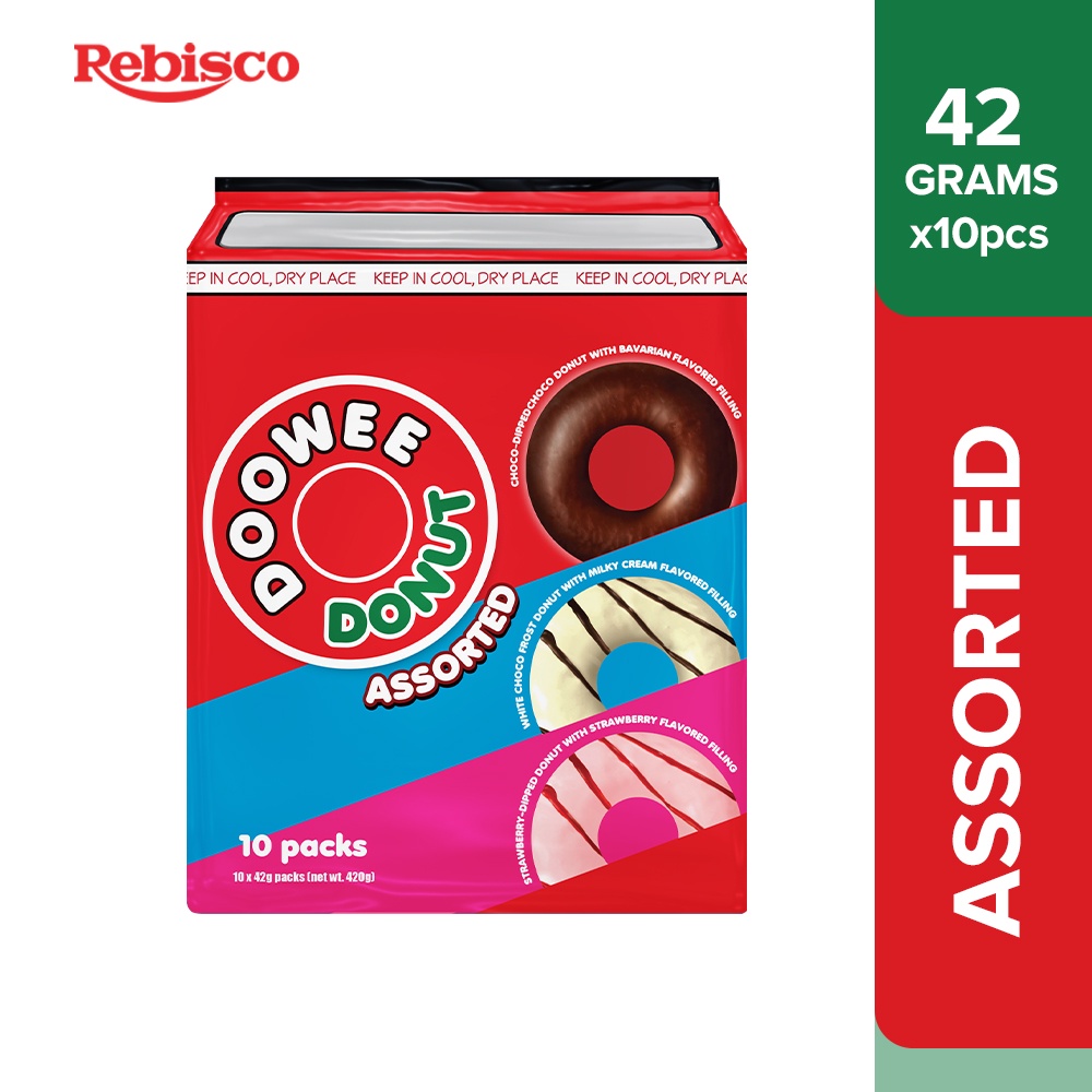Doowee Donut Assorted 42g x 10pcs | Shopee Philippines