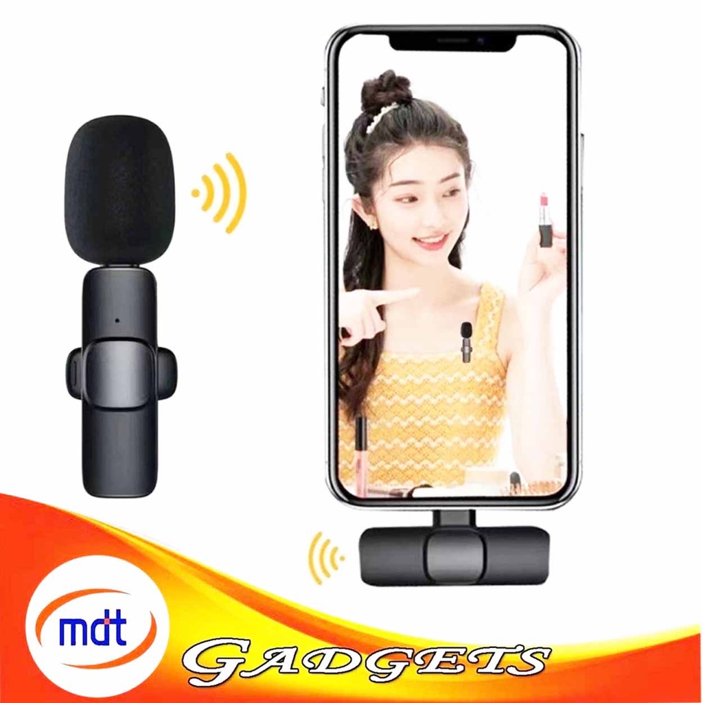 K9 Wireless Lapel Microphone for Phone/Tablet Noise Reduction Lavalier ...
