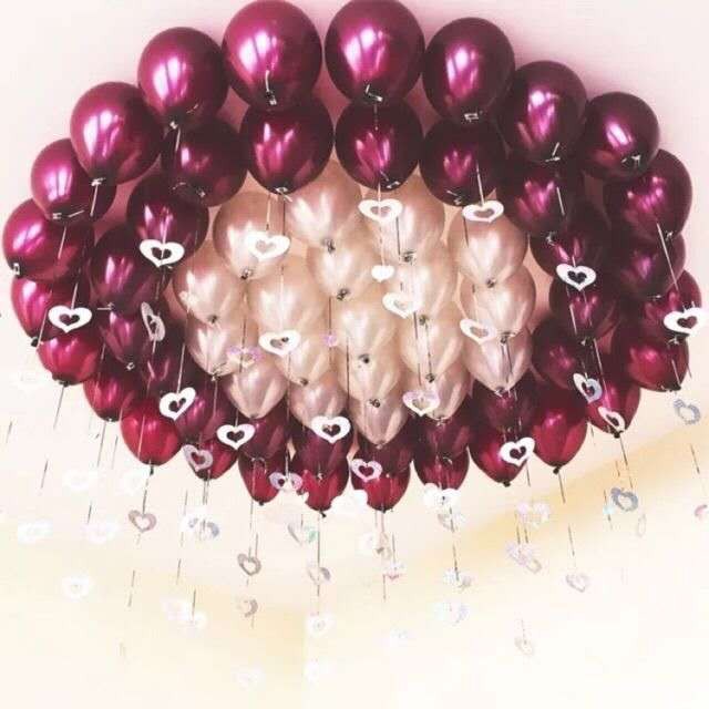 25 pcs 12 inches Thickened glossy Metallic Maroon balloons birthday ...