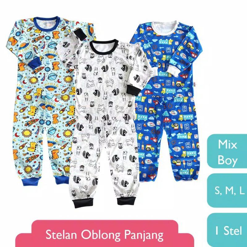 Libby 3 stel Stelan Oblong Long Motif Mix Boy (Contents 3 stel ...
