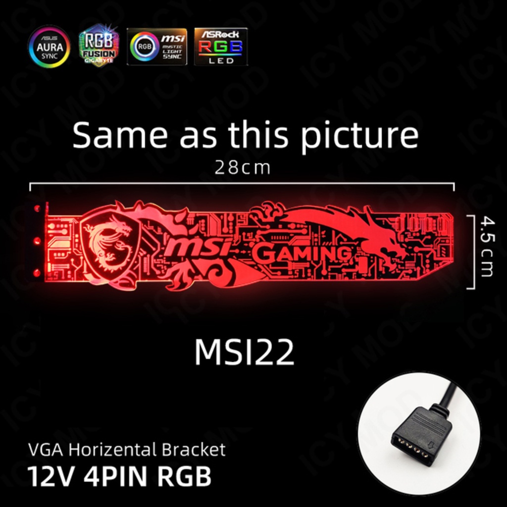 RGB GPU Holder Customize ARGB Horizontal Graphic Cards Bracket Video ...