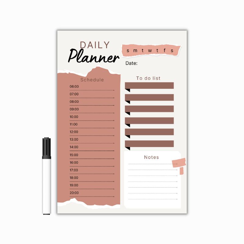 Reusable Daily Planner Board (laminated erasable) | Shopee Philippines