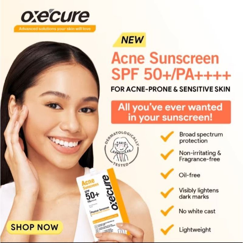 (Sale! Buy 1 Take 1) Oxecure Acne Sunscreen SPF50+ | Shopee Philippines