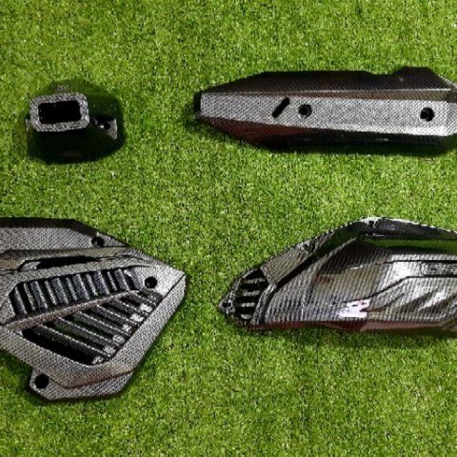 4 in 1 carbon garnish for Honda Click V3 V2 125i 150i (Heatguard, tip ...