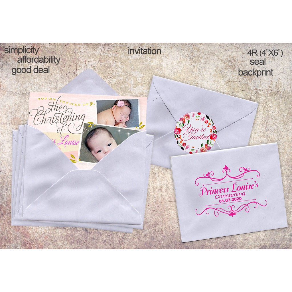 INVITATION 4R - Free Layout - w/ seal - w/ personalized backprint ...
