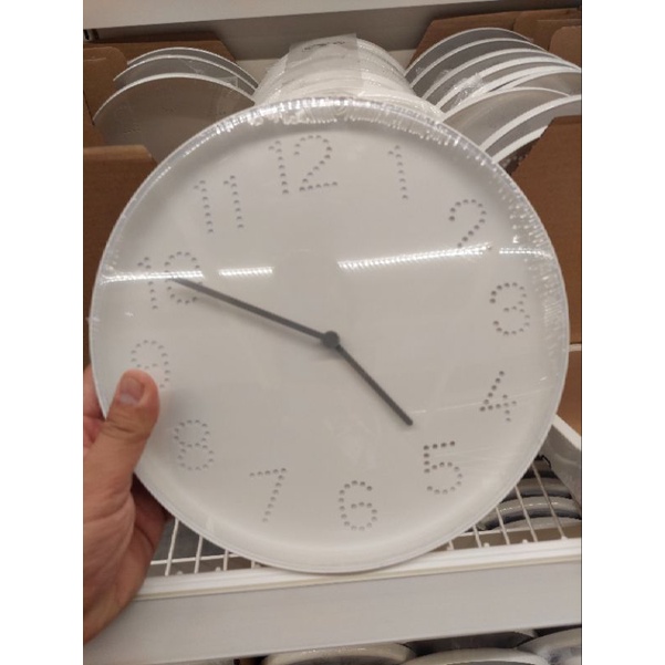 Wall clock ikea white round 25cm tromma | Shopee Philippines