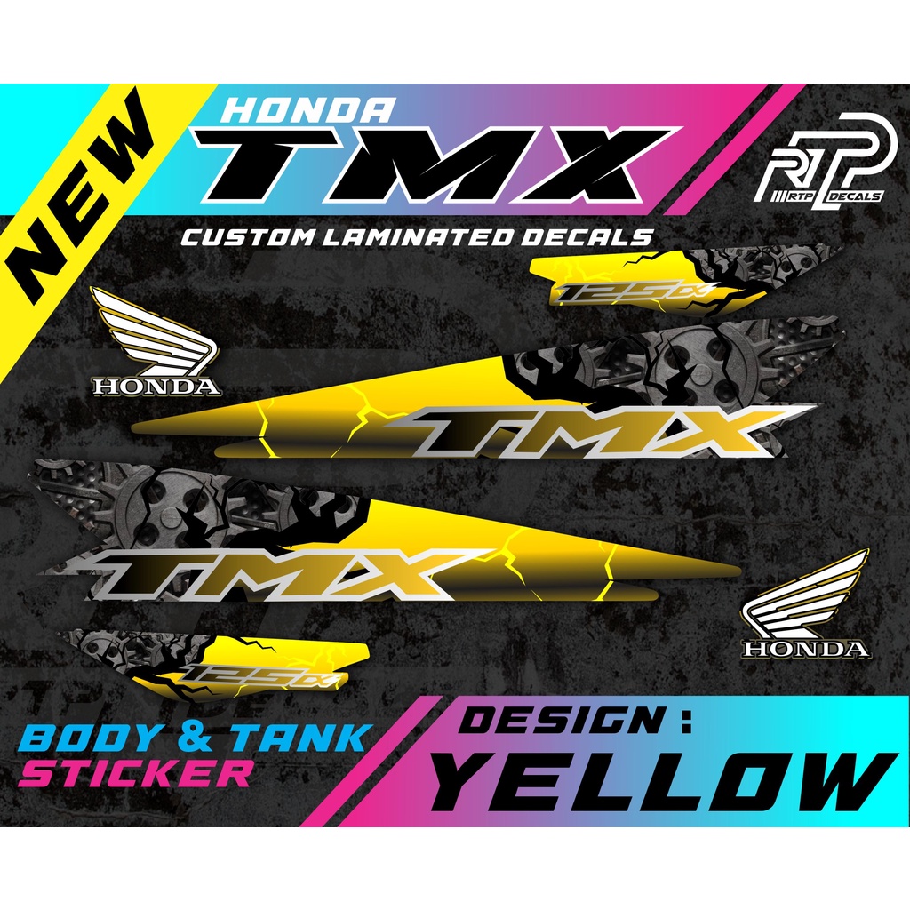 HONDA TMX BODY & TANK PRINTED DECALS STICKER | Shopee Philippines