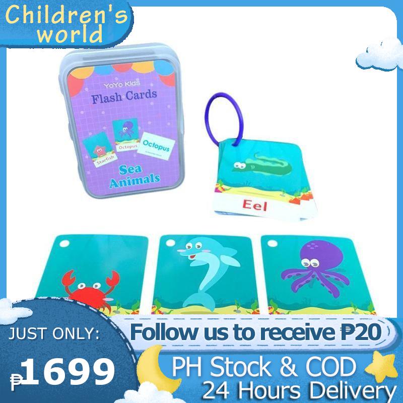 ۞Baby Preschool English Learning Flash Cards Educational Alphabet ABC ...