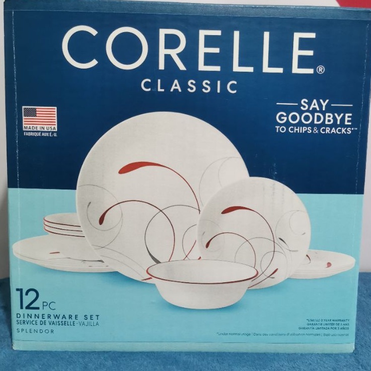 Corelle Splendor White and Red, 12 Piece, Dinnerware Set | Shopee ... Corelle Splendor White and Red, 12 Piece, Dinnerware Set | Shopee ...