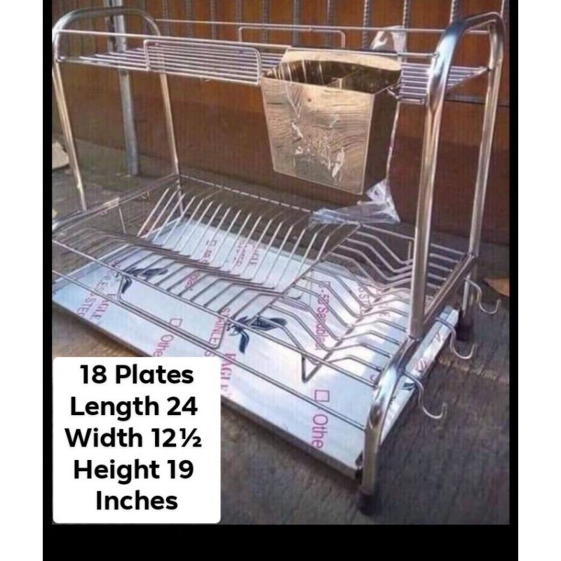 18 plates Dish Organizer Original Stainless Dish Rack Pingganan ...