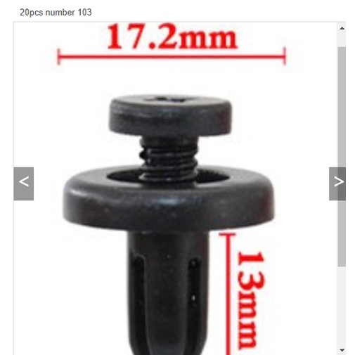 New 20Pcs Clip Rivet 5mm 6mm 7mm 8mm 9mm 10mm Hole Car Bumper Plastic ...