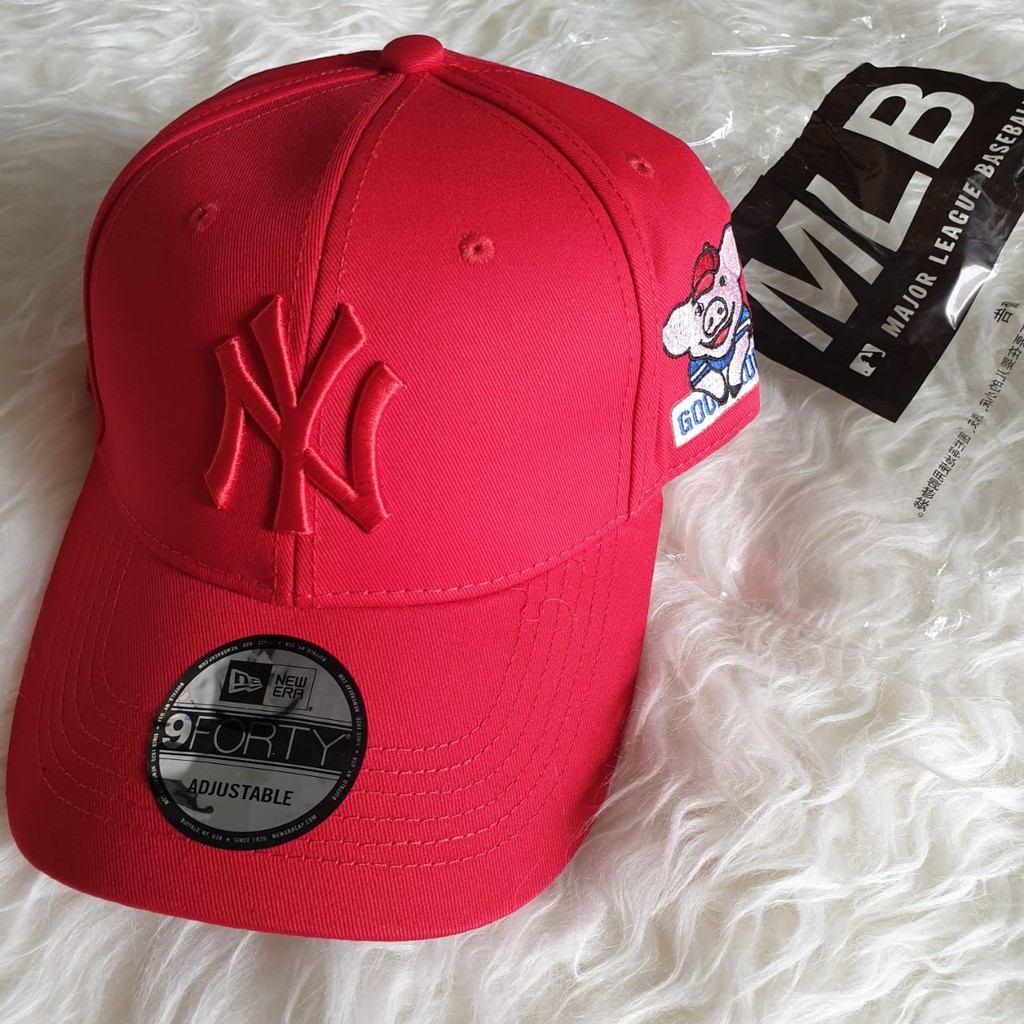 MERAH Mlb Hat Good luck Red Limited Edition | Shopee Philippines