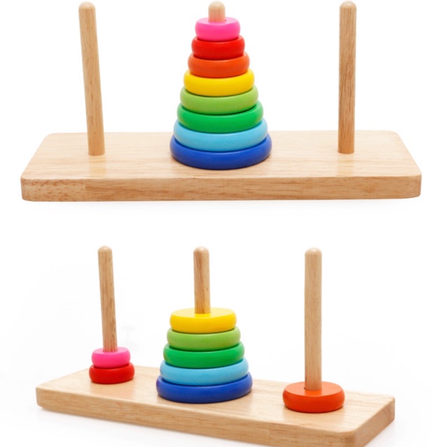 Tower of Hanoi wooden toy | Shopee Philippines