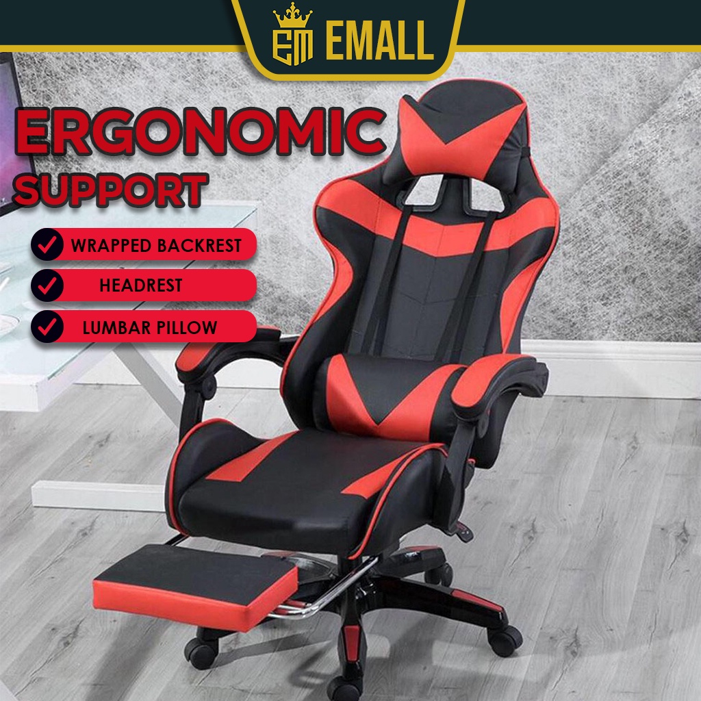 COD Chair Swivel Gaming Chair High back Comfortable Leather w/ Footrest ...