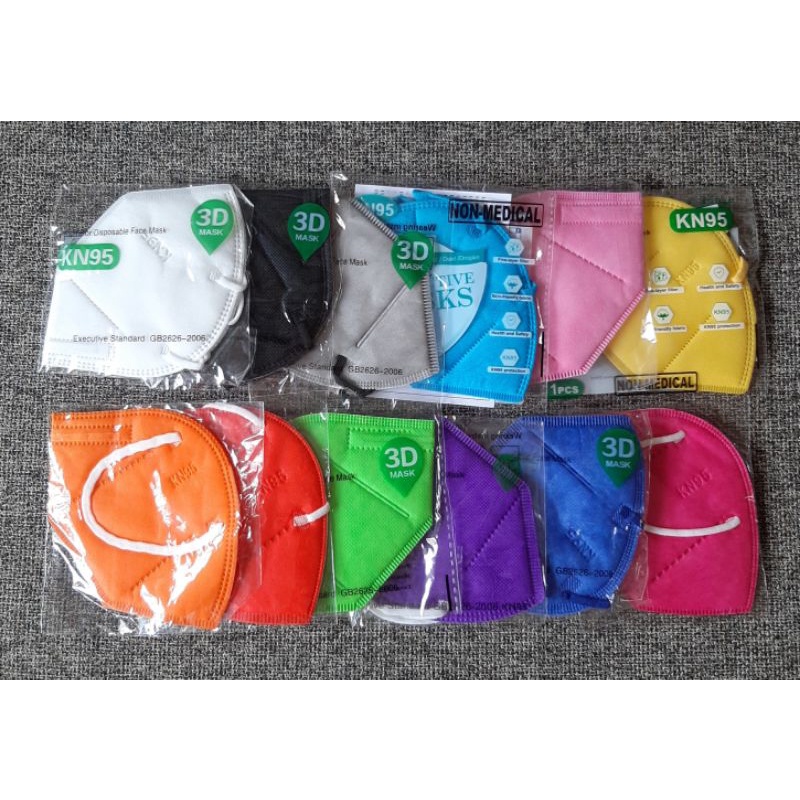 KN95 Face Mask White, Black, Gray, Sky Blue, Pink, Yellow, Orange, Red ...