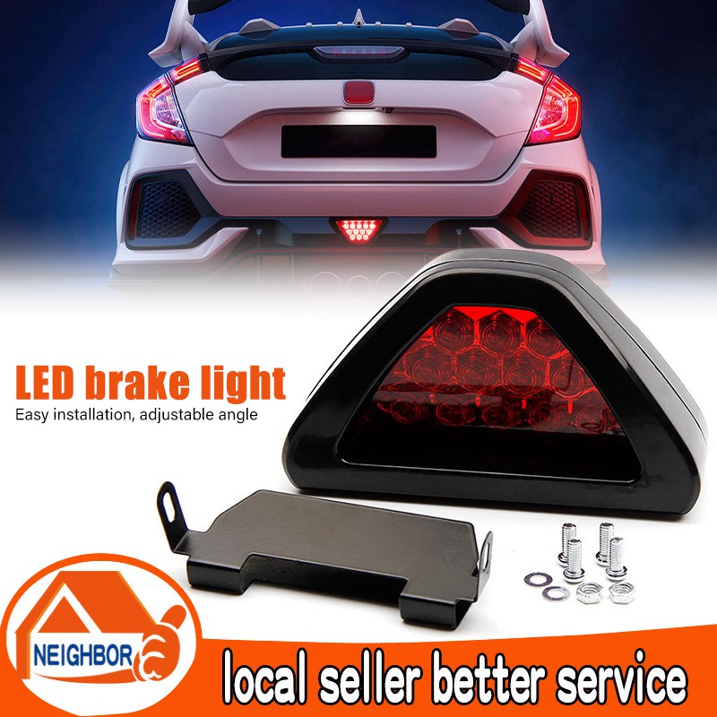 【In Stock】LED Rear Fog Light F1 Racing Light Triangle Brake Flash ...